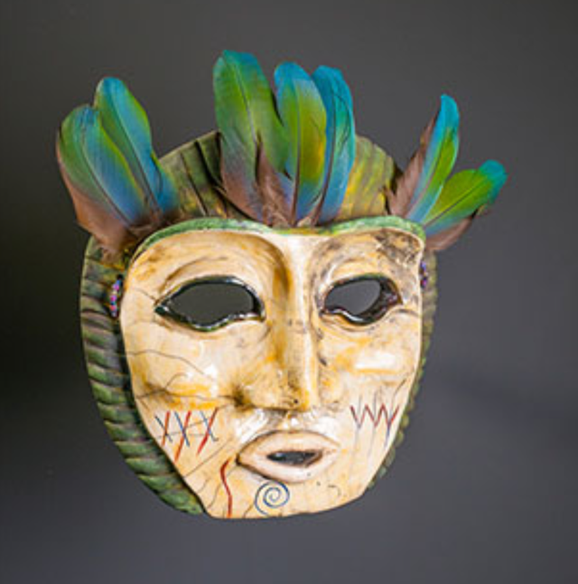 Clay masks and sculptures depicting Native American symbols | Lillian ...